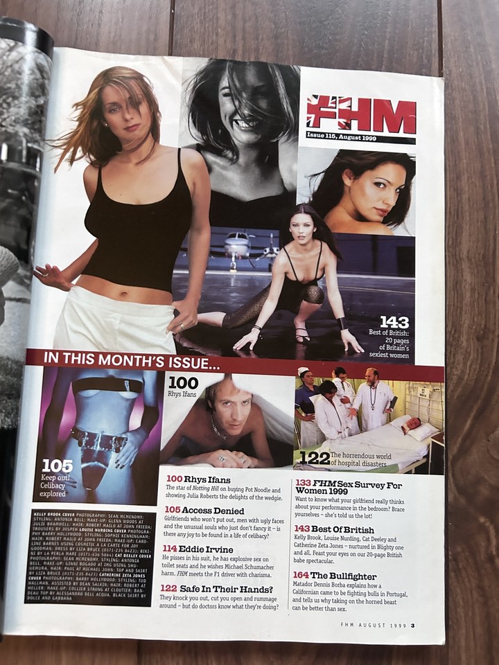 FHM Magazine #115 Aug 1999 - Louise Nurding Redknapp Kelly Brook Cat Deeley #2 | eBay UK