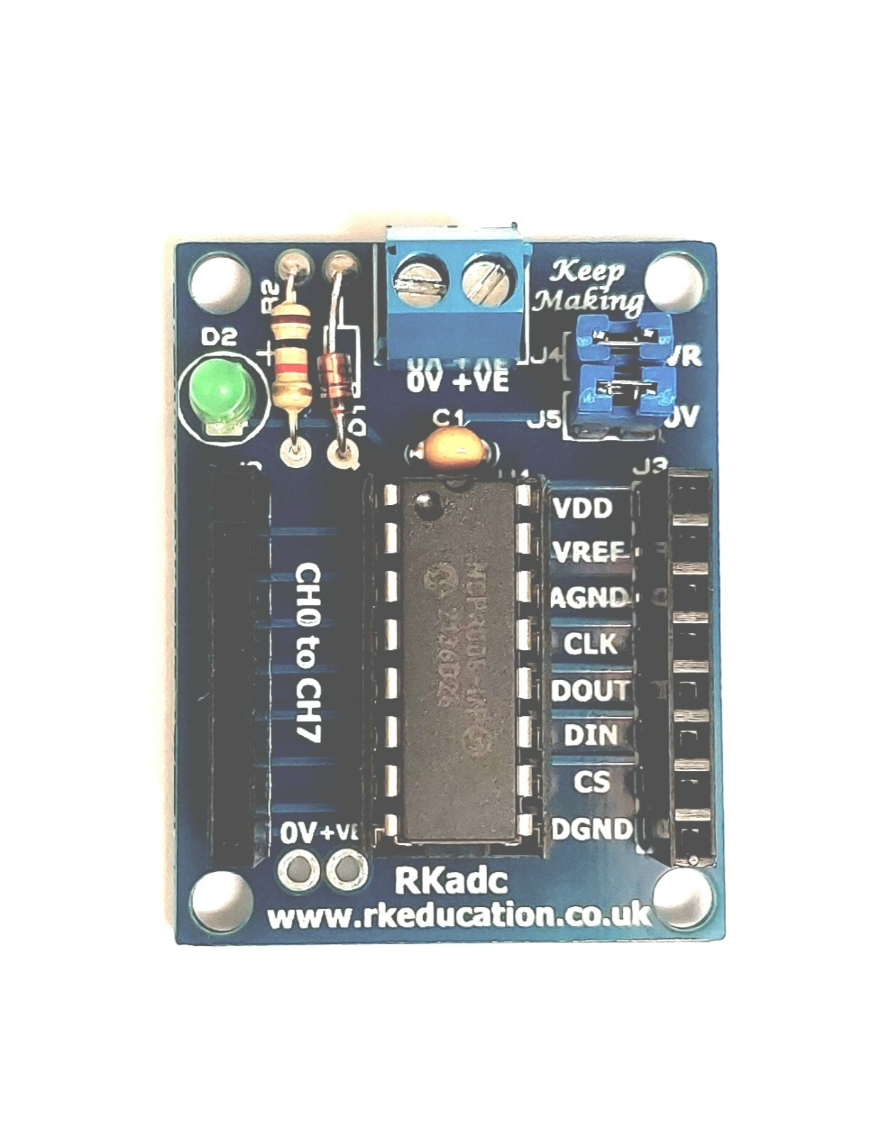 Rk Education - RKadc Module Kit for MCP3008 & MCP3208 for Arduino ...