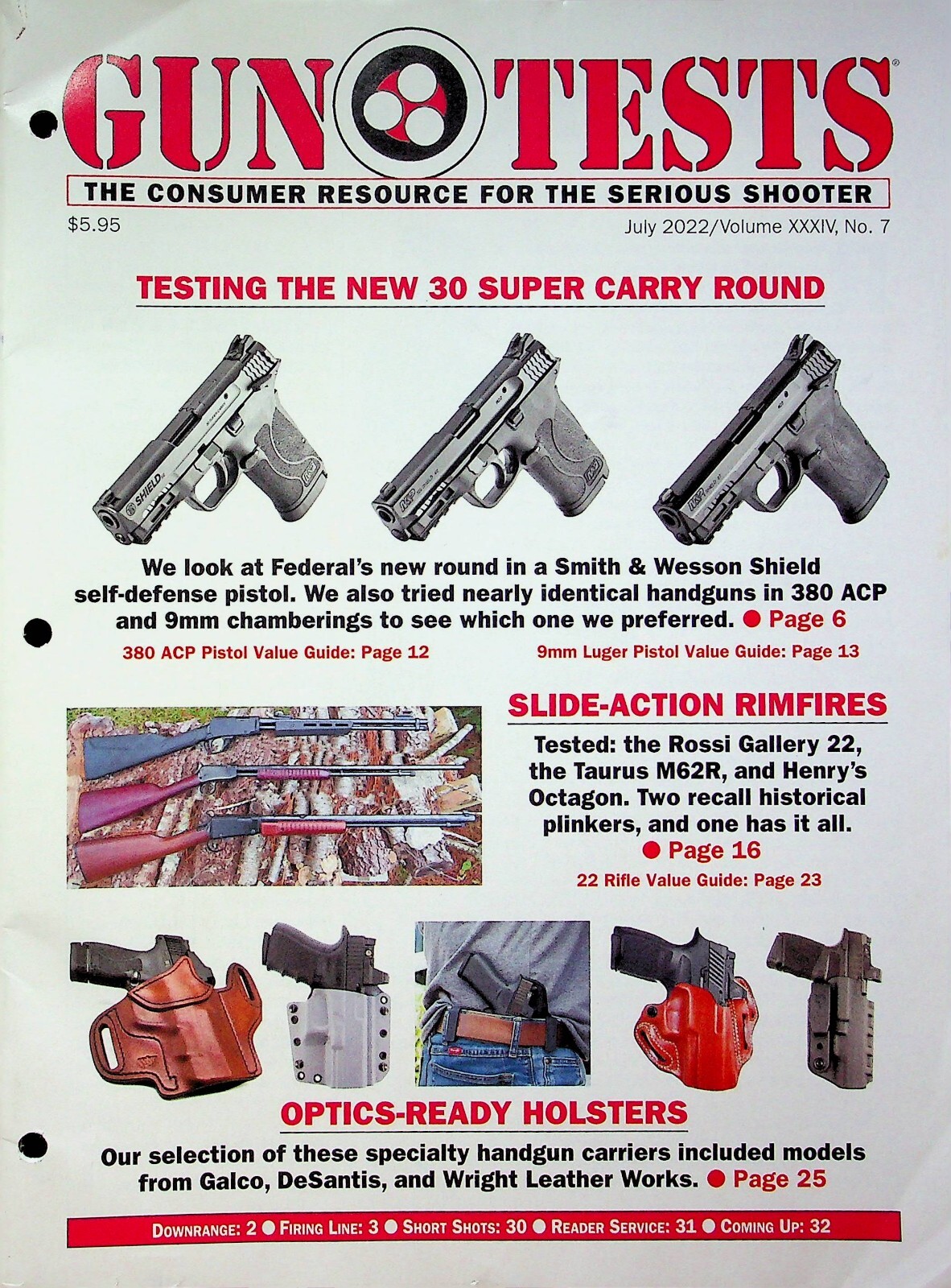 Gun Tests Magazine New 30 Super Carry Round July 2022 090922R | eBay