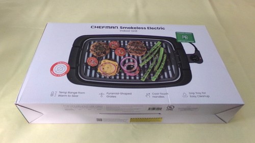 Chefman Smokeless Indoor Electric Grill - Pyramid -Shaped Grates, Drip ...