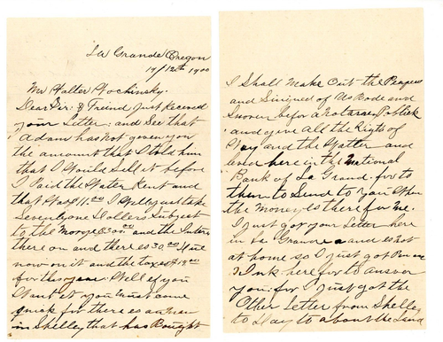 1900 Handwritten letter La Grande Oregon Signed Fritz A Hanson | eBay