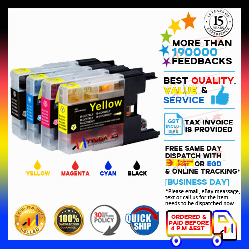 4x NoN-OEM Ink LC73 LC77 LC40 for Brother MFC J430W J432W J625DW J825DW ...
