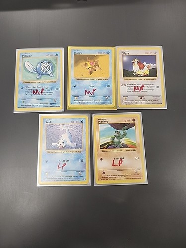 Base Set Shadowless LOT Machop, Poliwag, Pidgey, Staryu And Seel | eBay