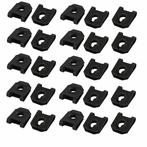 25pcs Fit M5/ST4.8 Screw 65Mn Steel Speed Fastener U Nut Black 15.5mm x ...