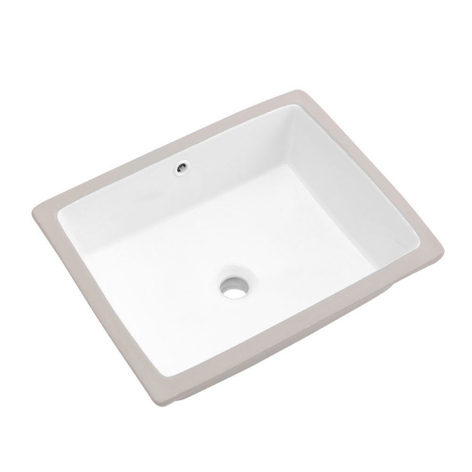 50CM Undermount Bathroom Sink Rectangle White Ceramic Under Counter ...