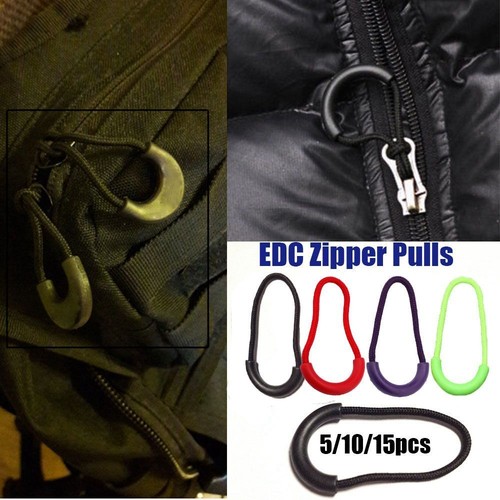 Clip Buckle Zip Puller Replacement Zipper Pull Ends Lock Zips Cord Rope ...