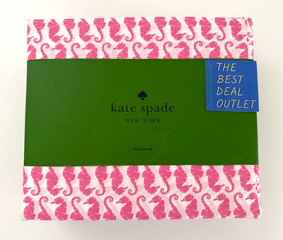 NIP Kate Spade FULL Full Sheet Set 4 PCS 100% Cotton Percale Pink ...