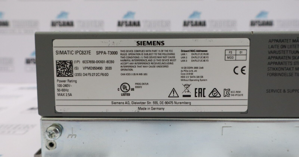 Siemens simatic ipc627e sppa-t3000 6es7650-0xx01-8eb0 box pc | eBay