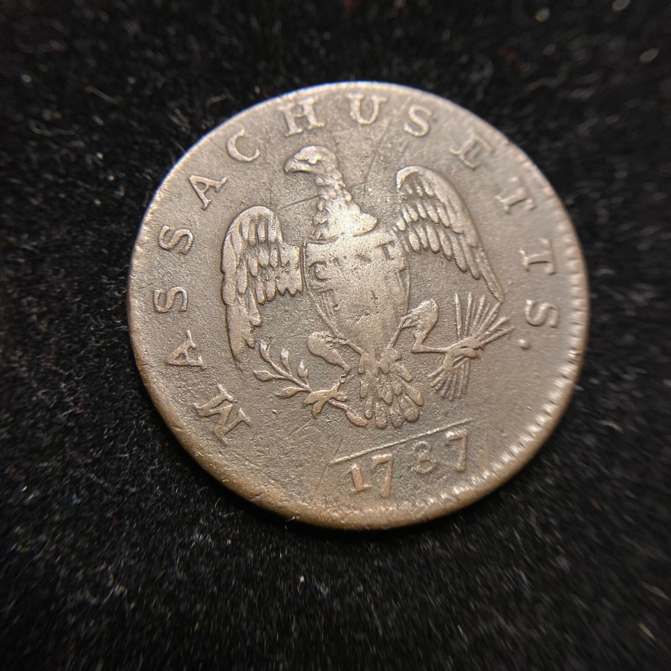 1787 with Period Massachusetts Commonwealth Colonial Copper Cent MAKE ...