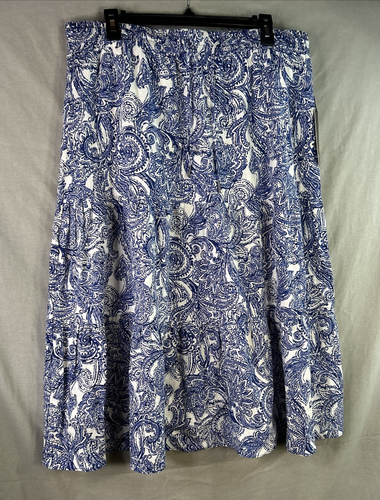 Jones New York Skirt Womens Tiered Paisley Academia Modest Artsy sz L ...