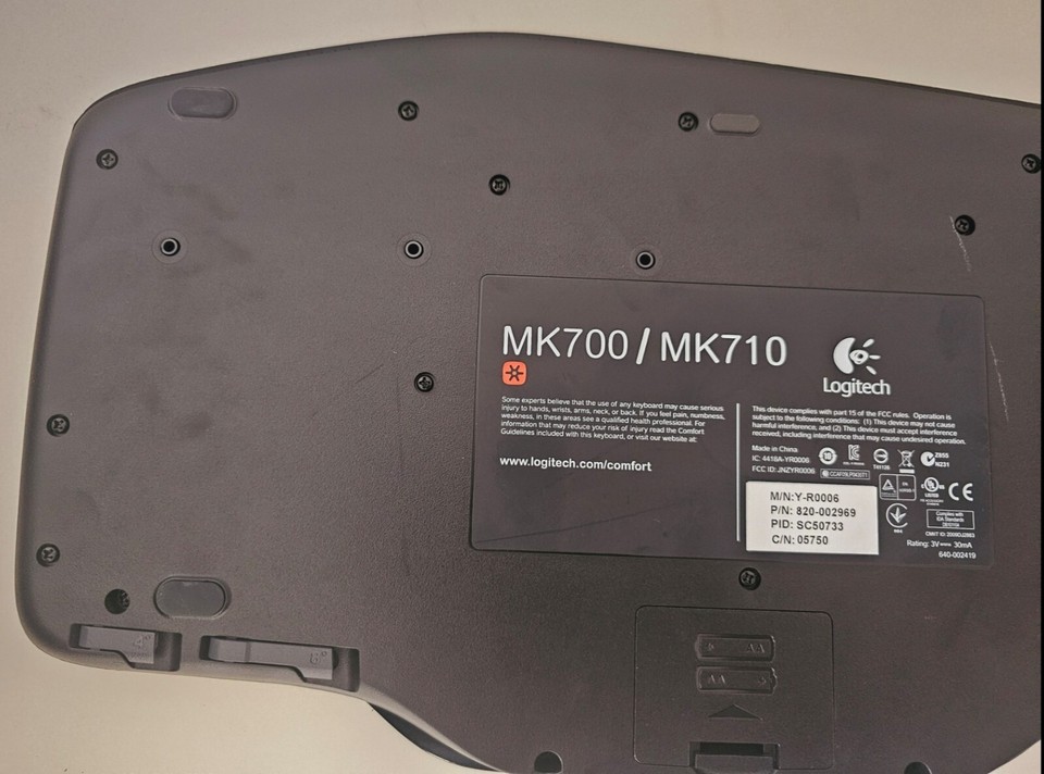 Logitech MK700 / MK710 Ergonomic Wireless Keyboard. NO USB RECEIVER | eBay