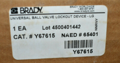 Brady 65401 Y67615 Universal Ball Valve Lockout Device UBV large Safety ...
