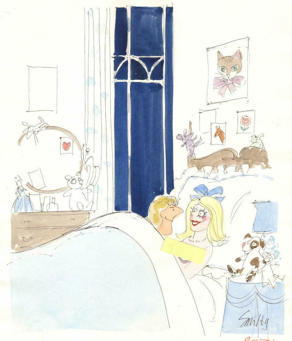 ORIGINAL PLAYBOY COLOR CARTOON ART BY SMILBY FRANCIS WILFORD-SMITH ...