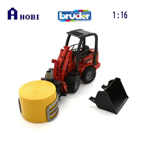 Bruder 1:16 Scale Schaffer Compact Loader 2630 with Bale Gripper&Bale ...
