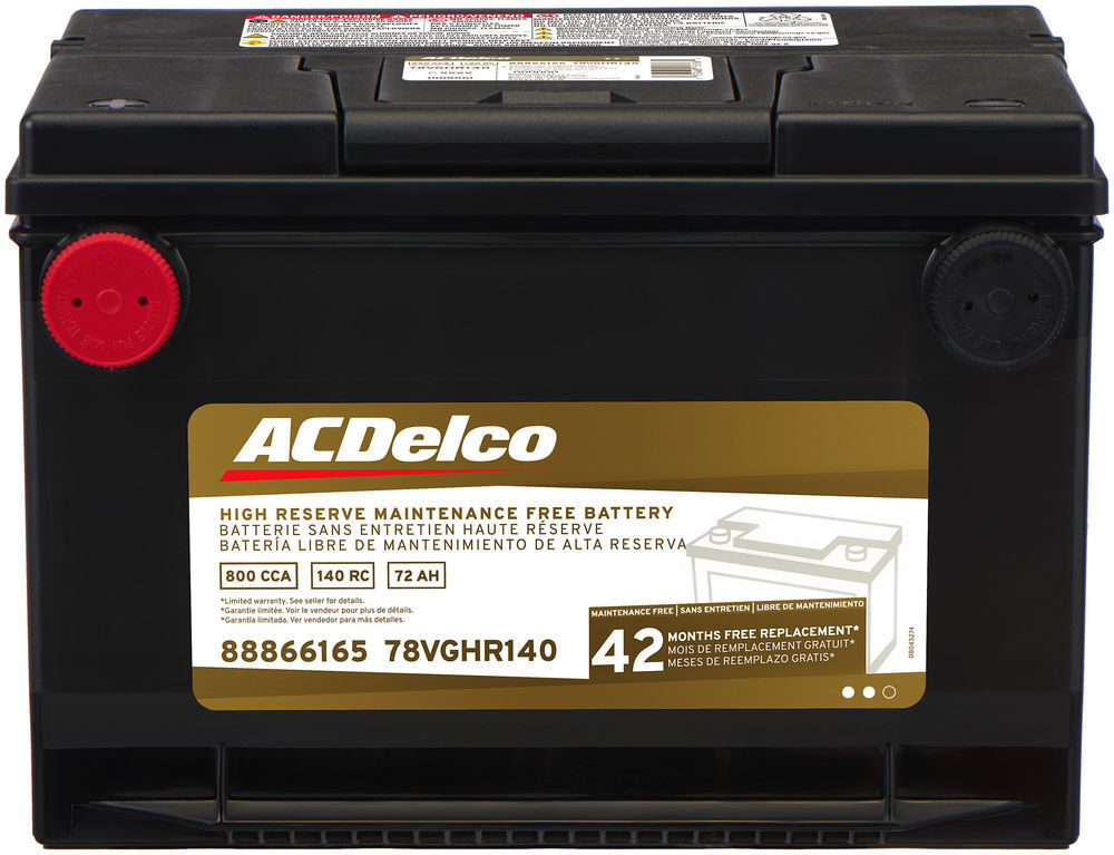Vehicle Battery-42 Month Warranty High Reserve ACDelco 78VGHR140 for ...