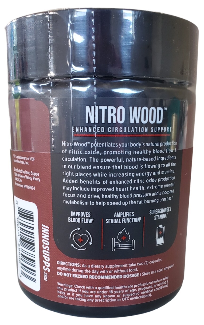 AUTHENTIC! NITRO WOOD InnoSupps Enhance Circulation Sexual Stamina Inno ...