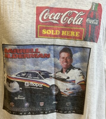 Vintage Coca Cola T-shirt Darryl Alderman US National Drag Racing Back ...