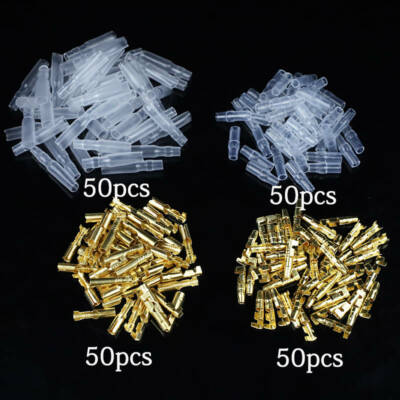 50 Sets 4mm Male + Female Wire Bullet Crimp Connectors Terminal With ...