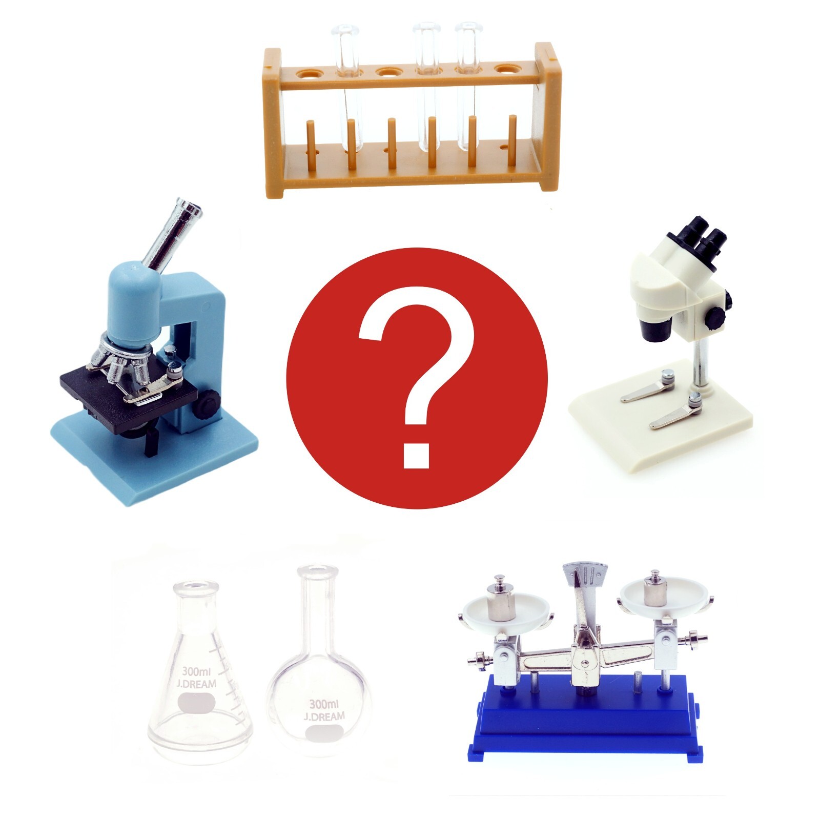 Blind Box Miniature Lab Test Tube Flask Microscope Figure 1 Random ...