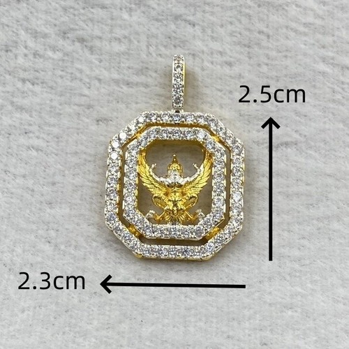 Garuda Pendant Gold Plated Jewelry Gem Protect Luck Thai Buddha Amulet ...