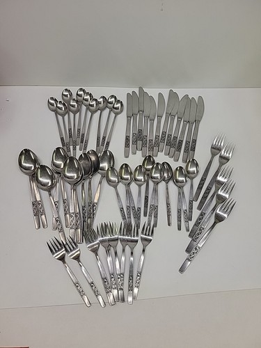 Mid Century Amefa Holland Stainless Flatware Set, Royal Damask, 59 ...