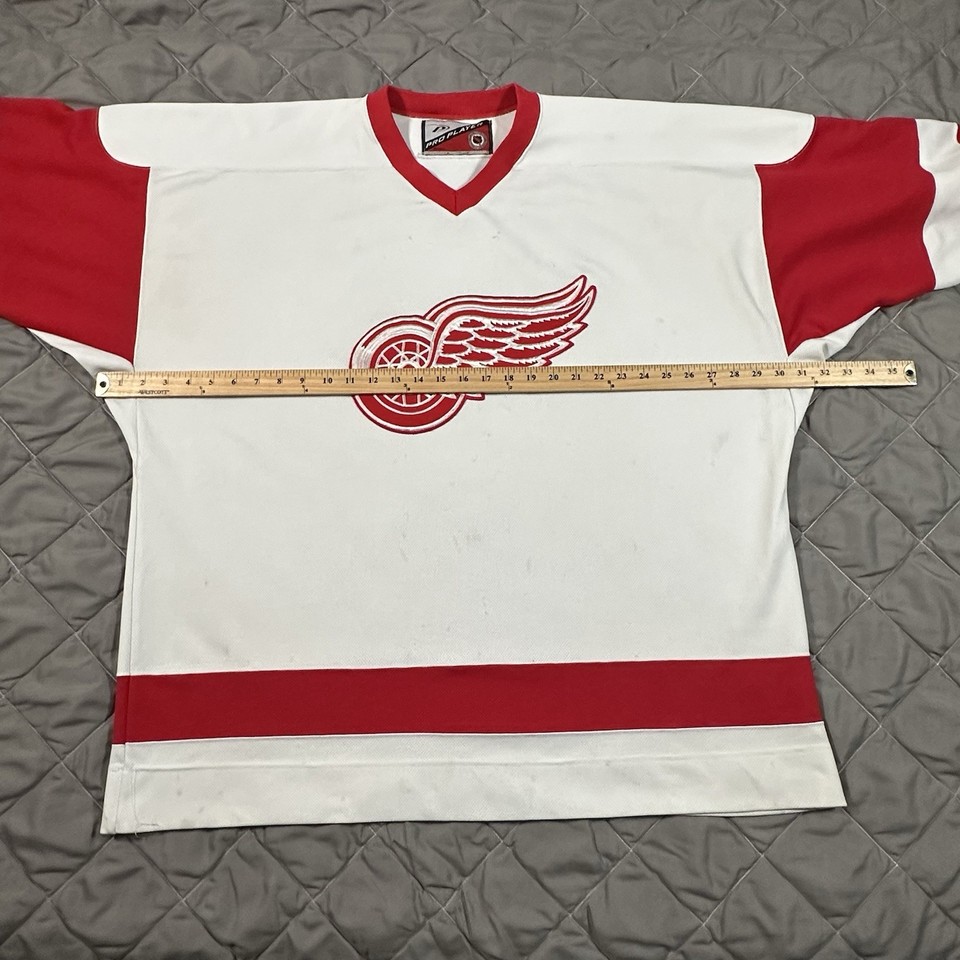 VINTAGE Detroit Red Wings Jersey Mens XL White NHL Ice Hockey Michigan ...