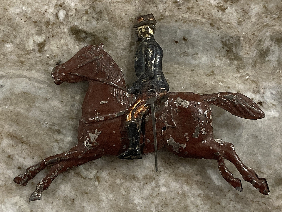 French Foreign Legion Soldier Riding Horse & Marching Flat Tin Metal ...