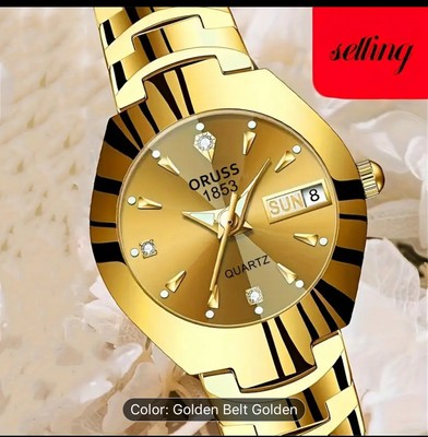 Oruss Women's Watch Luxury Rhinestone Quartz Watch Golden | eBay