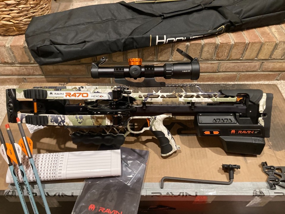 Ravin R470E Sniper Crossbow Package in KINGS XK7 Camo With Extras - 476 ...