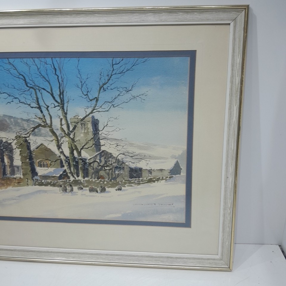 large WATERCOLOUR BY DONALD CROSSLEY (1932-2014) Marrick priory ...