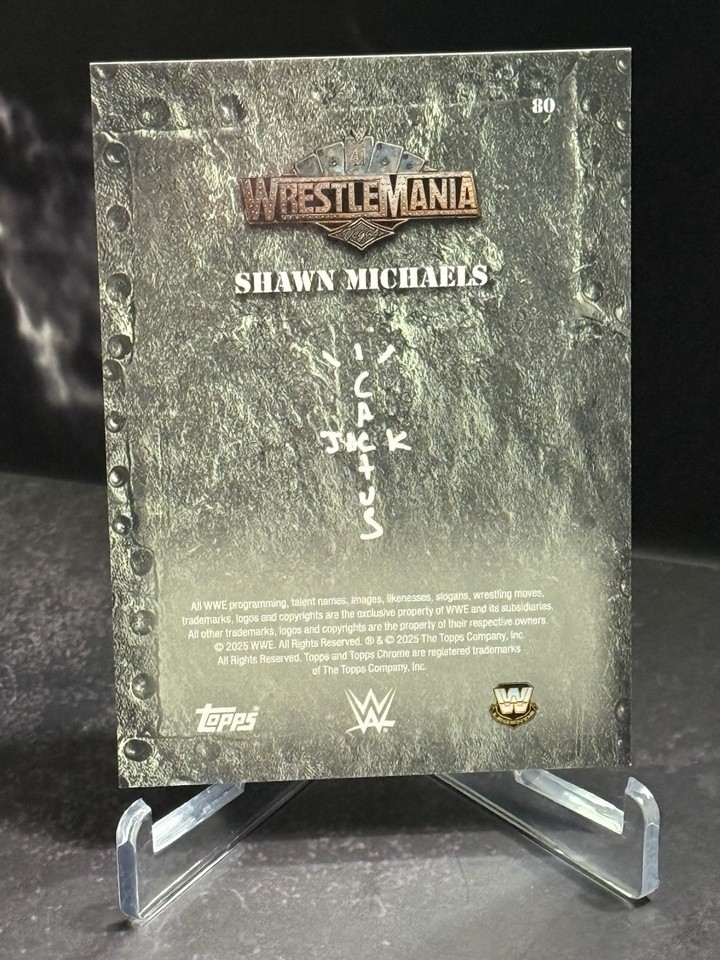 2025 Topps Chrome WWE Shawn Michaels Cactus Jack WM41 Orange Raywave ...