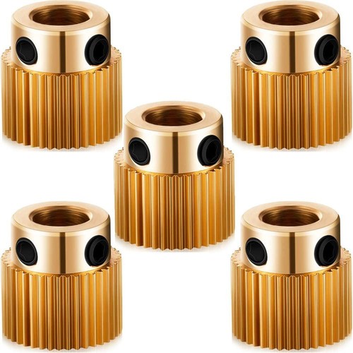 MMOBIEL 5 Pcs 40 Teeth Brass Extruder Drive Gear Wheel Compatible With ...