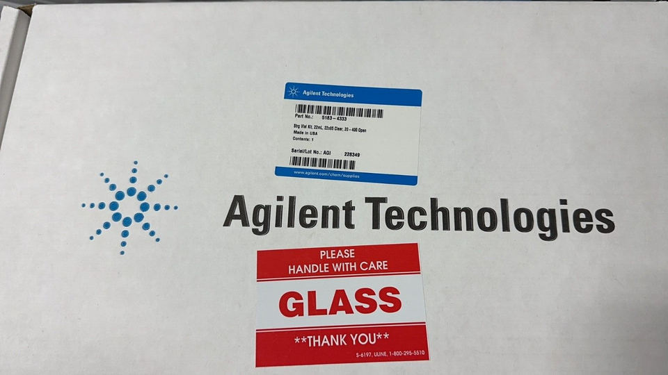 Agilent 5183-4333 Storage vial kit, 22 mL, 22 x 85mm clear vial, 100/pk ...