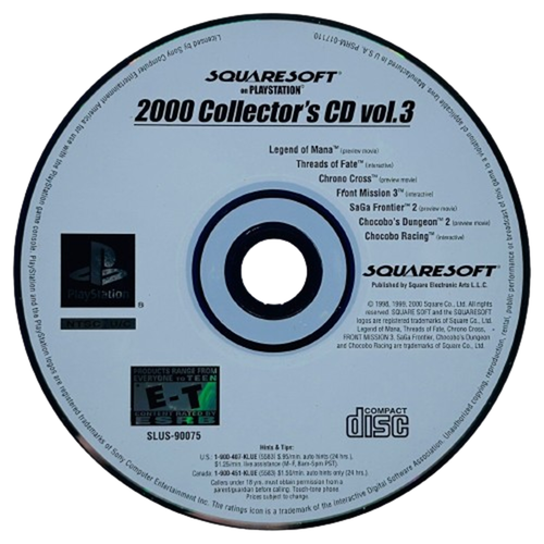 Squaresoft 2000 Collectors CD Vol 3 Playstation One PS1 Tested Demo ...