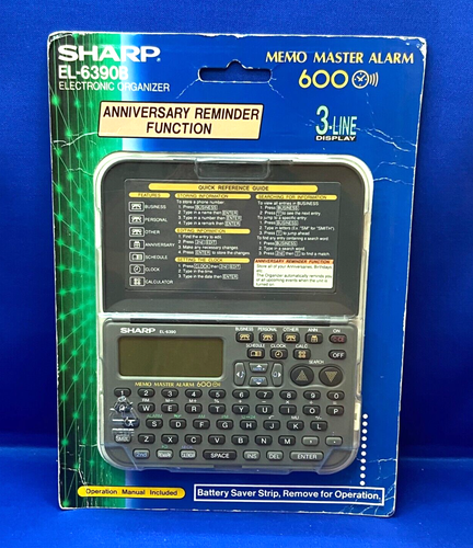 Vintage Sharp EL-6390B Electronic Organizer w/5 Functions & 3 Line ...