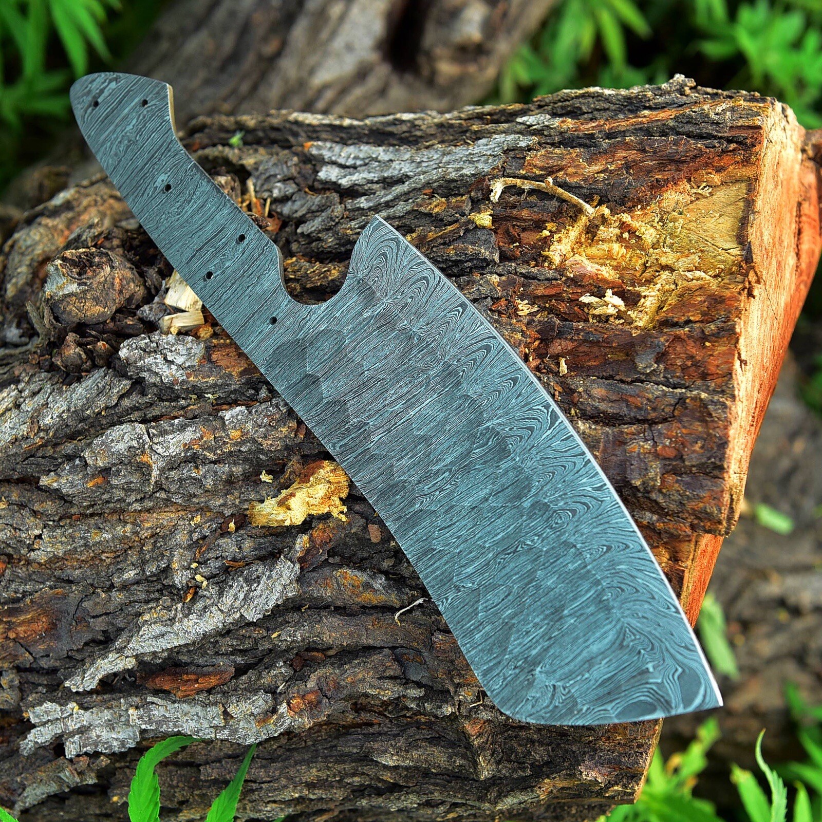 HANDMADE DAMASCUS STEEL MEAT CLEAVER CHOPPER CHEF KITCHEN BLANK BLADE ...