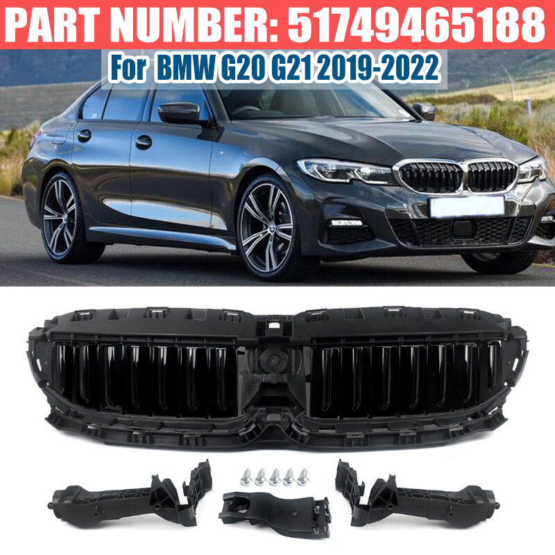 For 19-22 BMW G20 G21 Front Upper Radiator Grille Active Air Shutter ...