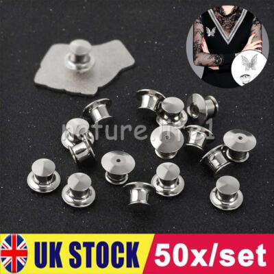 Secure Locking Pin Backs Badge Clutch Locks Keepers Jewellery Findings ...