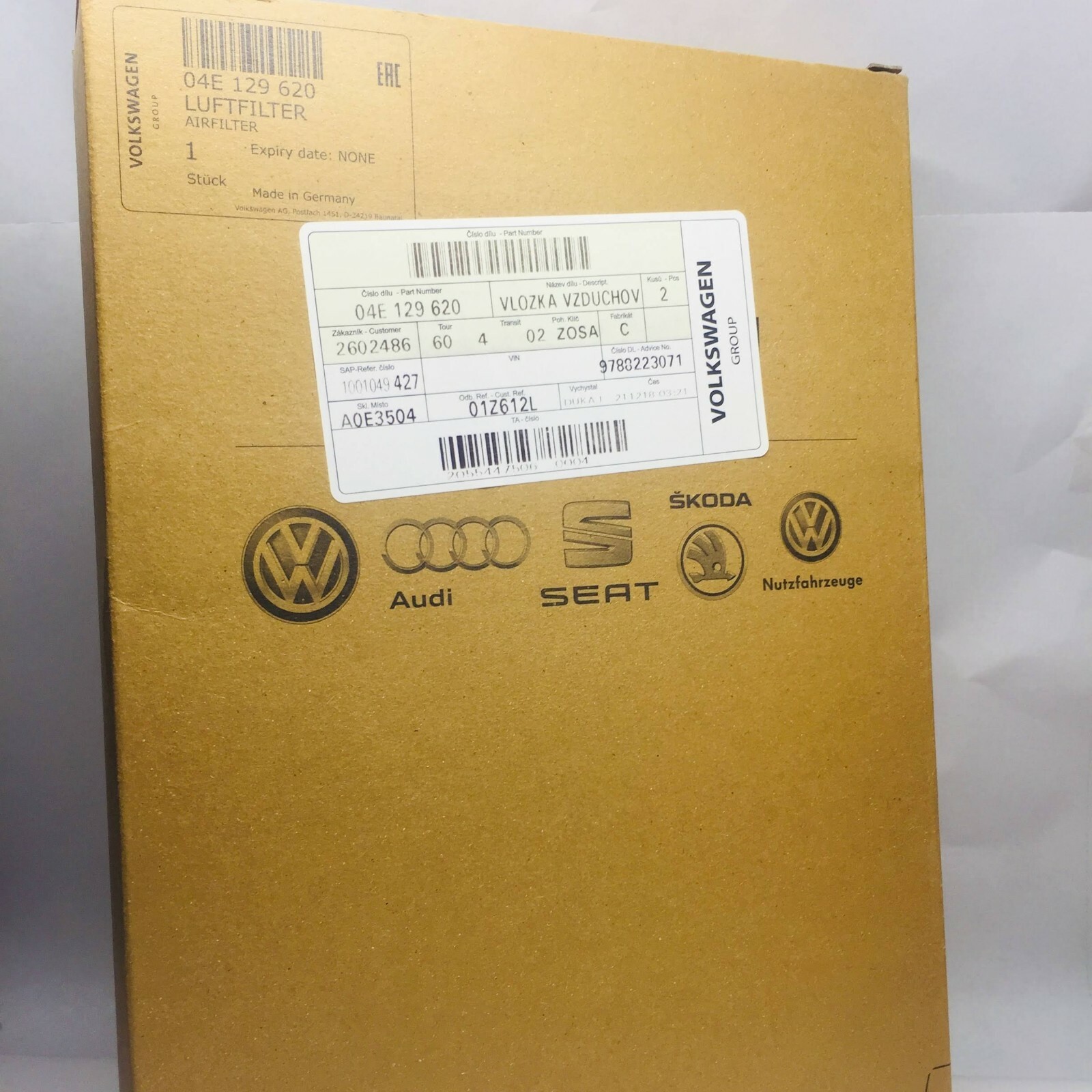 GENUINE OEM VW AUDI SKODA SEAT Air Filter 04E129620 | eBay