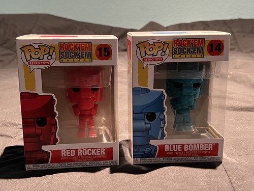 Funko Pop Rock Em Sock Em Robots Set New Blue Bomber Red Rocker with ...
