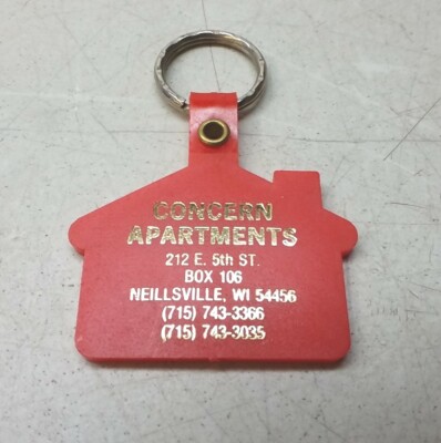 Vintage Concern Apartments Keychain 5th Street Neillsville Wisconsin | eBay