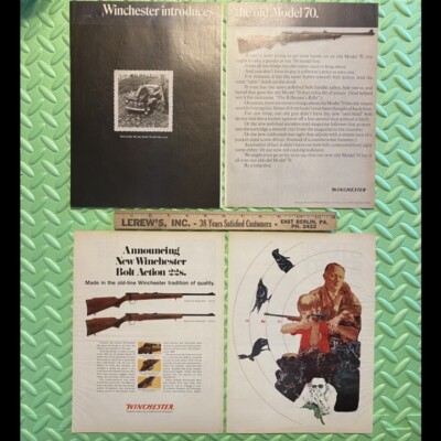Original 1968 & 1971 WINCHESTER Rifles Print Ad LOT. Model 70, 310, 320 ...