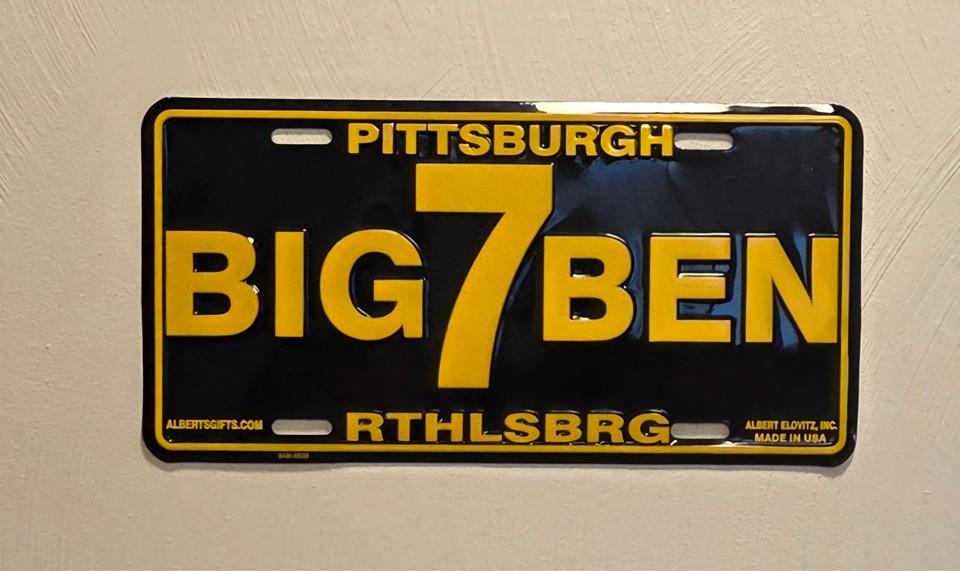 NEW Pittsburgh Steelers Big Ben License Plate Football Memorabilia Free ...