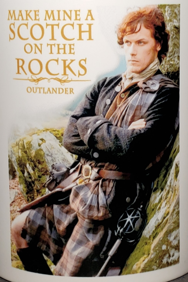 Rare Outlander Coffee Mug "MAKE MINE A SCOTCH ON THE ROCKS" Jamie ...