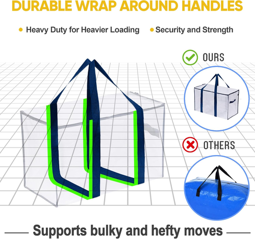 8 Pack Extra Large Moving Storage Bags with Zips, Heavy-Duty Organizer Tote, Mov | eBay UK