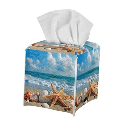 Beach Theme Tissue Box Cover Decor Square Paper Tissue Holder Beach ...