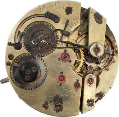 Antique 43.5mm Meylan Benedict Bros Hunter Pocket Watch Movement Swiss ...