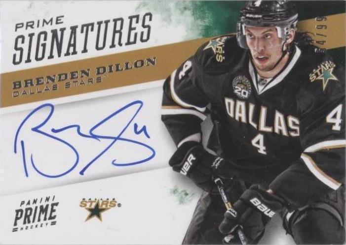 2012-13 Panini Prime - Prime Signatures Brenden Dillon #11 /99 (AU, RC ...