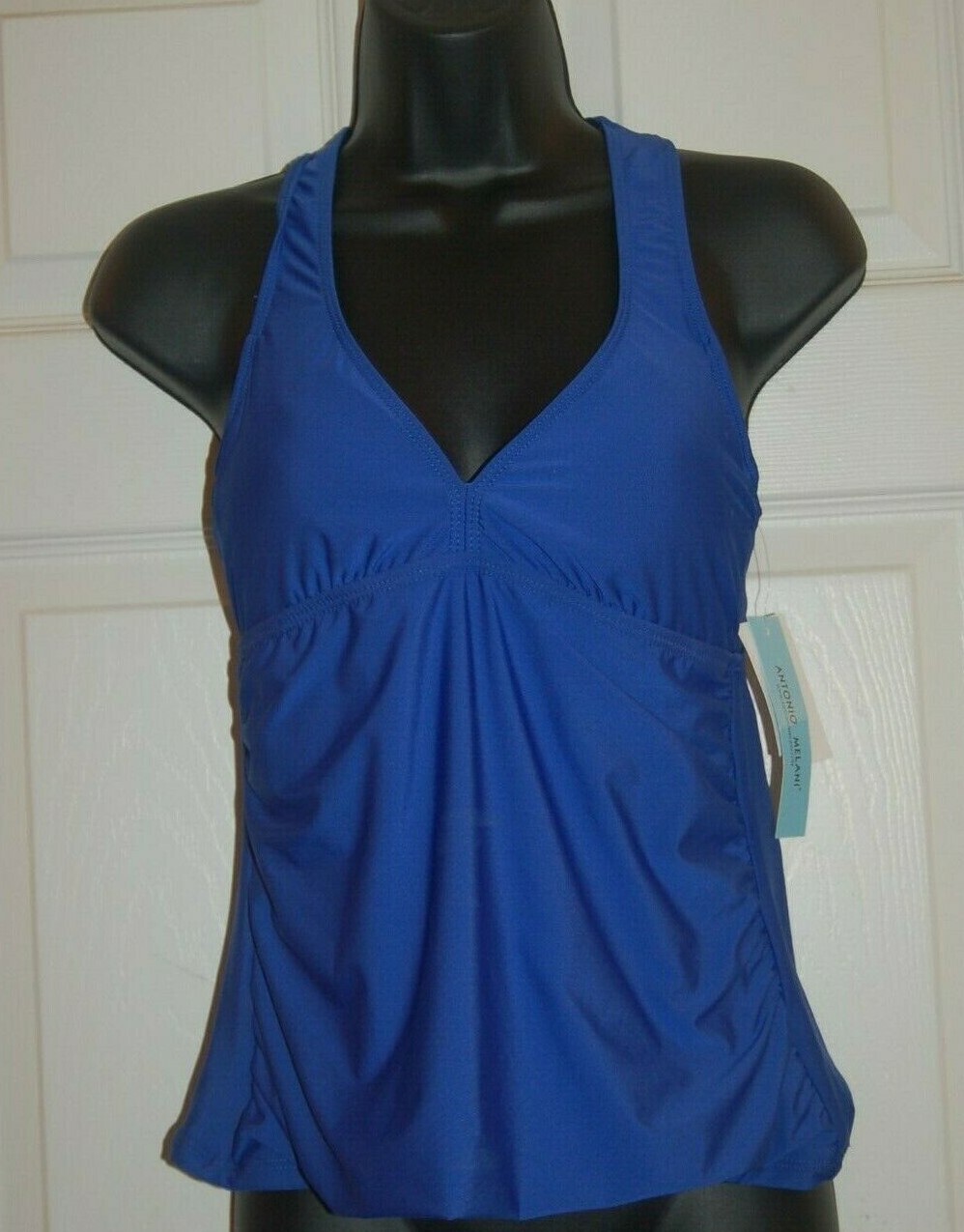 NWT Antonio Melani Womens S Small Tankini Top Swimsuit Top Cobalt Blue ...