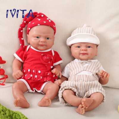 14inch Full Body Silicone Reborn Baby Girl Boy Doll Soft Silicone Doll ...